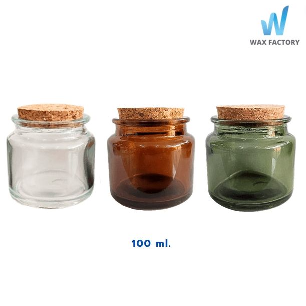 ขวดโหลแก้ว ใส่เทียนหอมพร้อมฝาไม้คอร์ก Cork Jar 100 ML | Lazada.co.th
