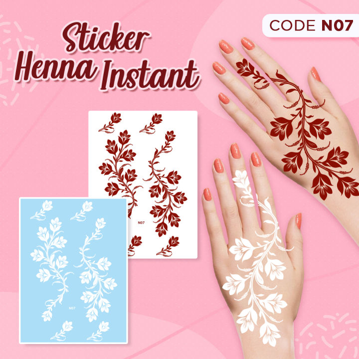 (Minimalist Edition) Henna Instant White/&Maroon/ Lace Tattoo Stickers ...