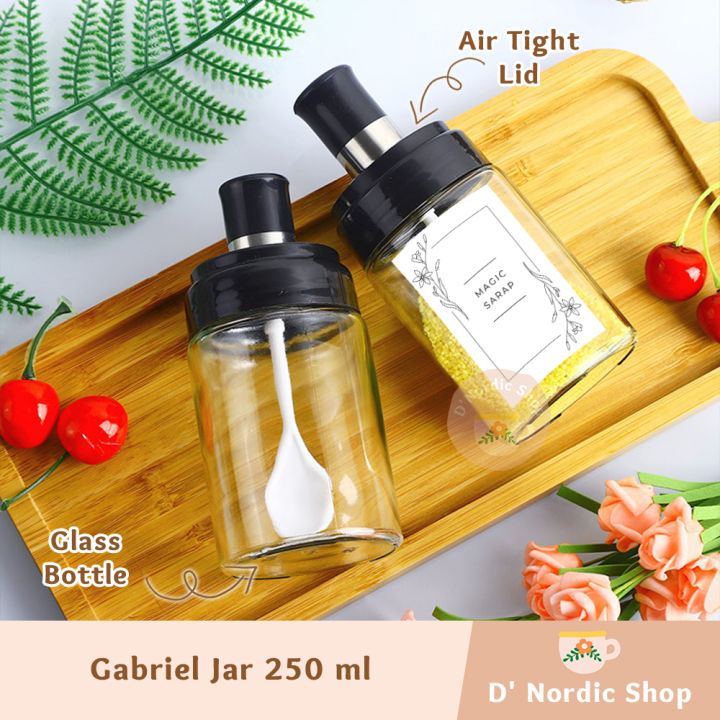 DNS Gabriel Jar 250ml - Condiments Spice Jar with Air Tight Lid and ...