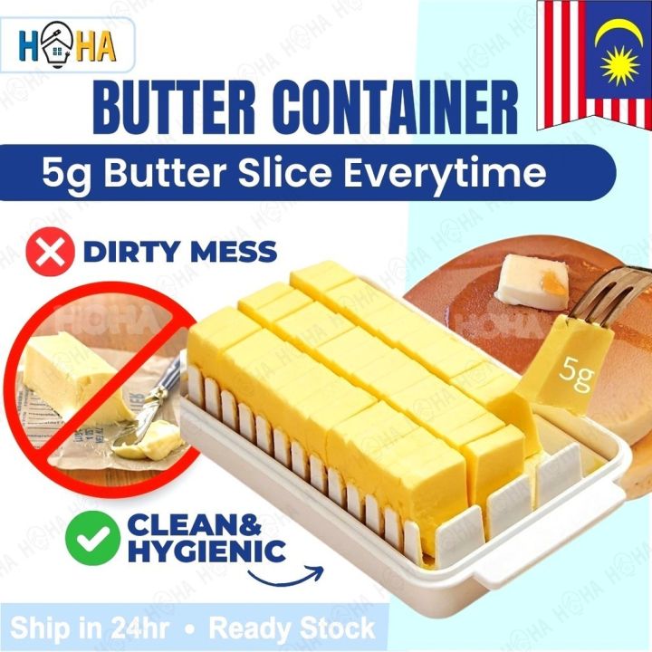 【1 Slice 5g / 10g】Slice Cutting Butter Container Cheese Cube Cut Fridge ...