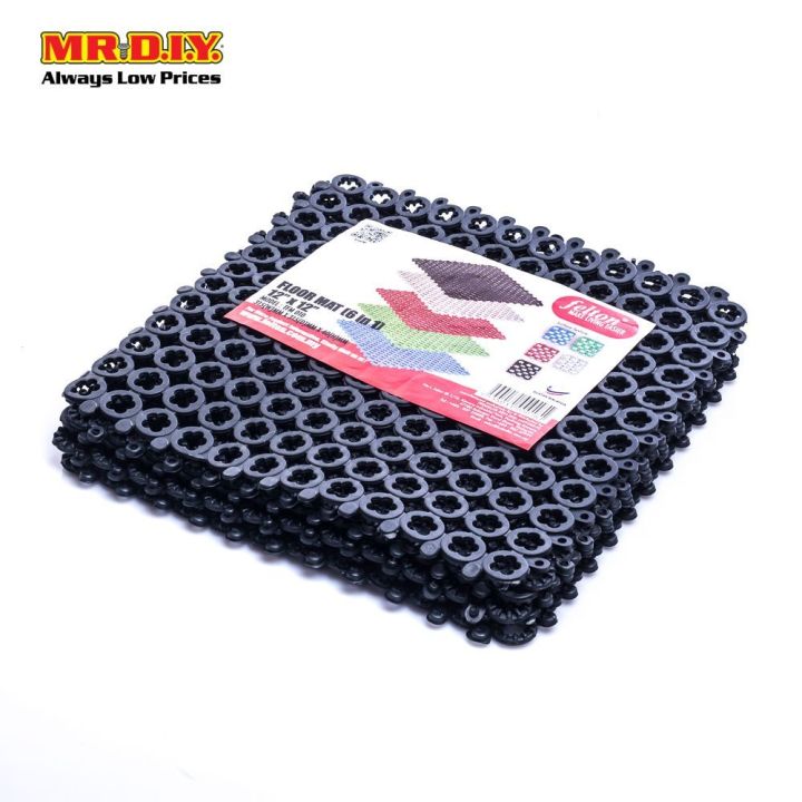 (MR.DIY) Felton PVC Plastic Floor Mat [6pcs] (31.5cmx31.5cmx4cm) | Lazada