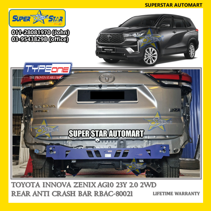 TYPE ONE REAR BUMPER ANTI CRASH BAR TOYOTA INNOVA ZENIX AG10 | Lazada