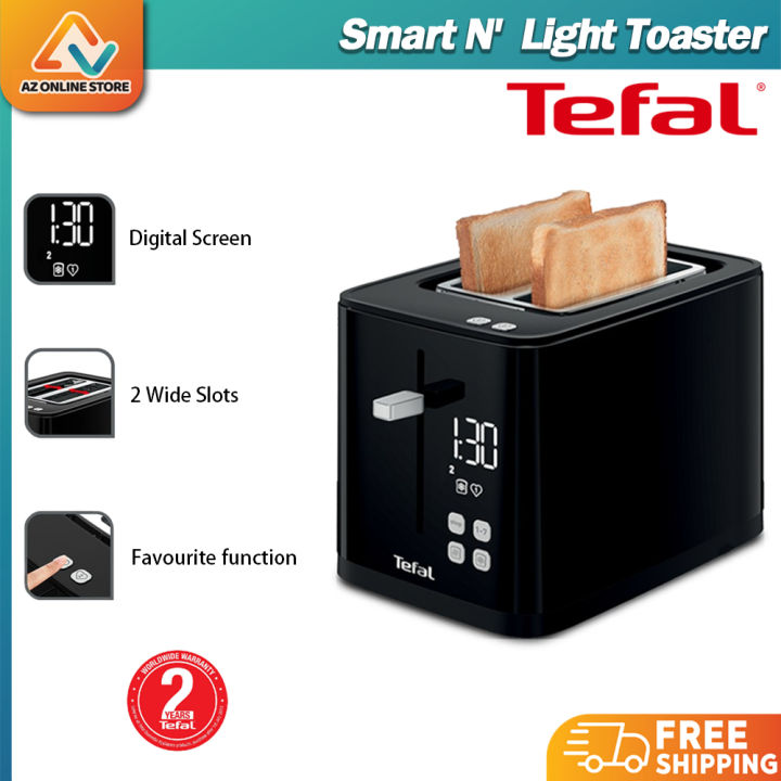 Tefal Smart’N Light Toaster TT6408 Digital Toaster 2-Slice Smart ...