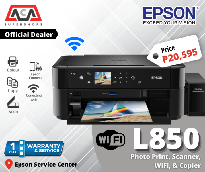 EPSON L850 PHOTO PRINTER 6 COLORS (PRINT, A4 COPY, SCAN, WIFI) | Lazada PH