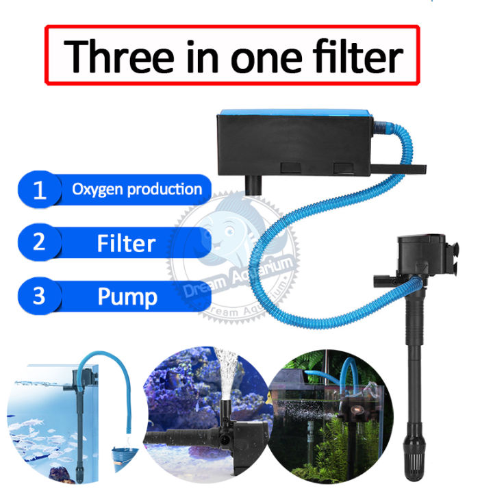 DDC Aquarium 3 in 1 Top Overhead Filter 15W For 10-20 Gallons Pump ...