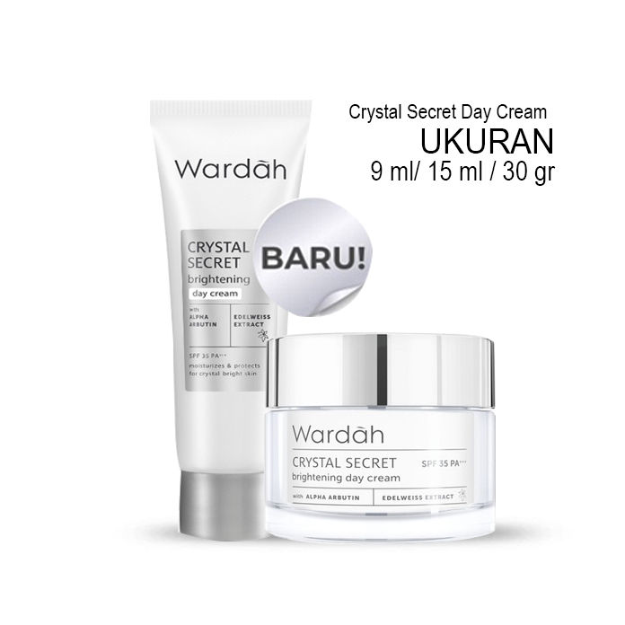 Wardah Crystal Secret Day Cream 15 ml (tube) 9 ml, 30 gr ( jar ...