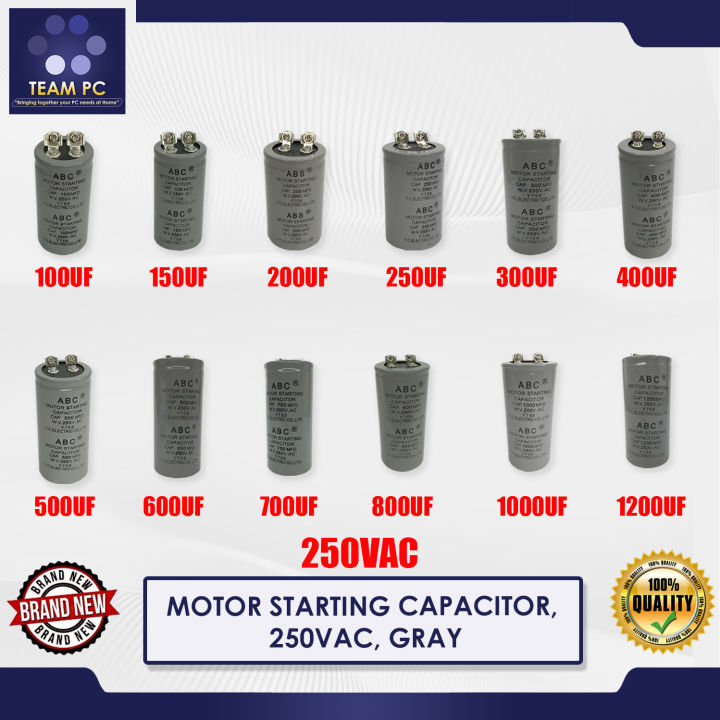 MOTOR STARTING CAPACITOR, 250VAC, GRAY | Lazada PH
