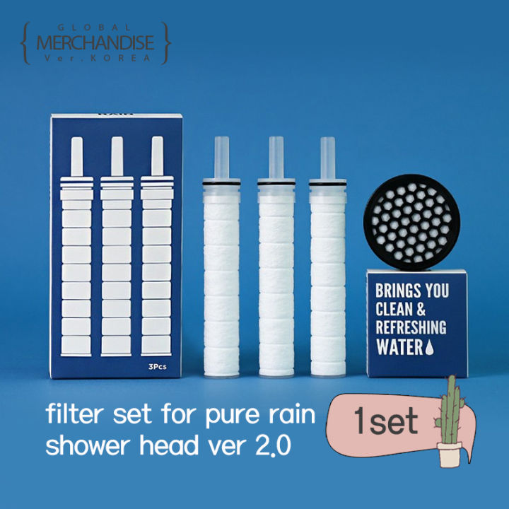 Pure Rain Shower Refill Filter Set 3 ACF head filters + 1 Carbon filter ...