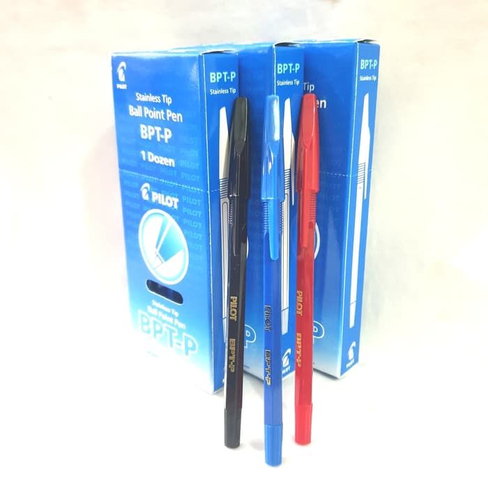 (ISI 12)Bolpen/Bolpoint/Ballpen/Pulpen/Pena Pilot BPT-P/BPTP Merah/Biru ...