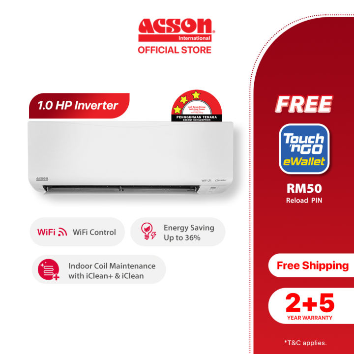 Acson Viento Inverter Air Conditioner 1.0HP A3WMY10EF FOC TNG RM50 ...