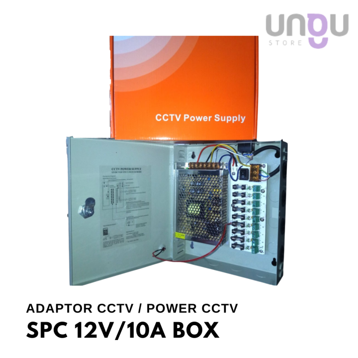 Power Supply Box Panel Adaptor CCTV SPC 12V 10A Murni Adaptor CCTV Box ...