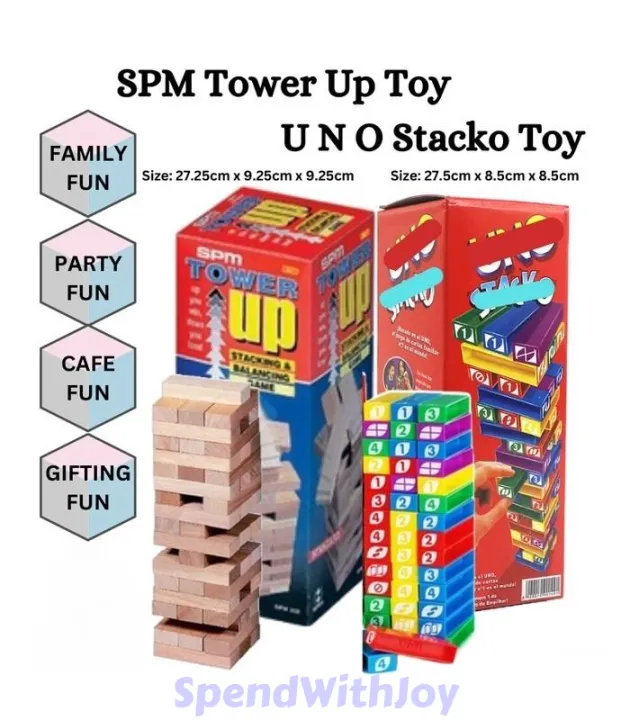 【SpendWithJoy】Tower Up Toys Tower Strategy Game Wooden Building Blocks ...