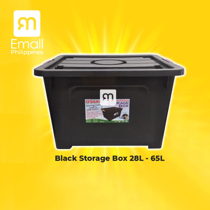 Emall Philippines Black Storage Box 88L-28 L w/ Wheels Clothes Files ...