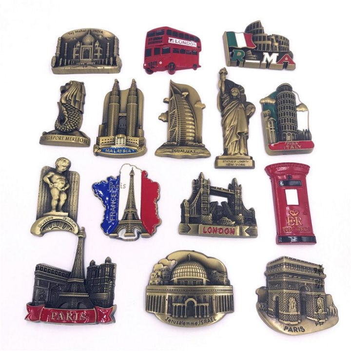 Metal Refrigerator Magnet French American English Italian Madibai ...
