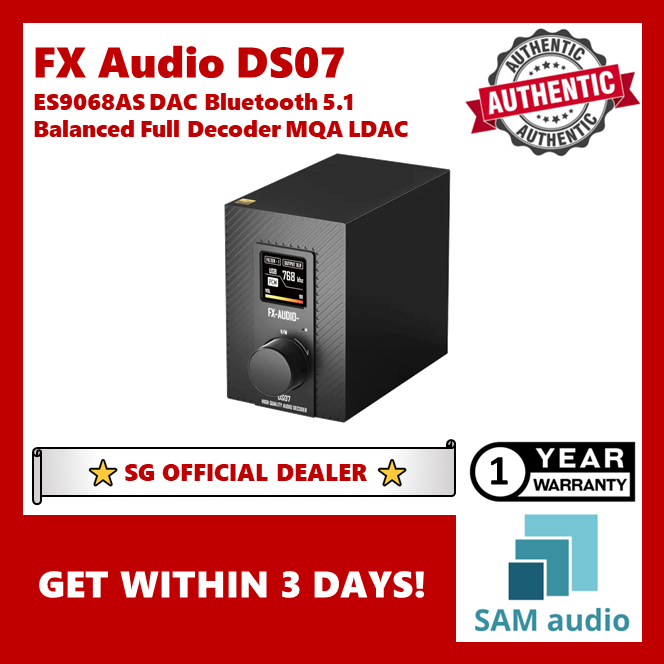 [🎶SG] FX Audio DS07 ES9068AS DAC Bluetooth 5.1 Balanced Full Decoder ...