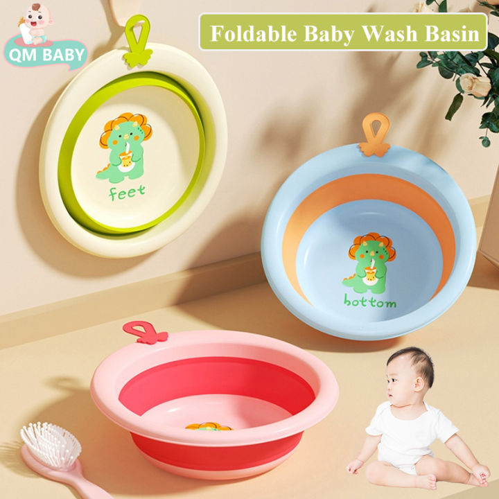 Baby Kids Folding Wash Basin Bucket Foldable Multipurpose Plastic ...