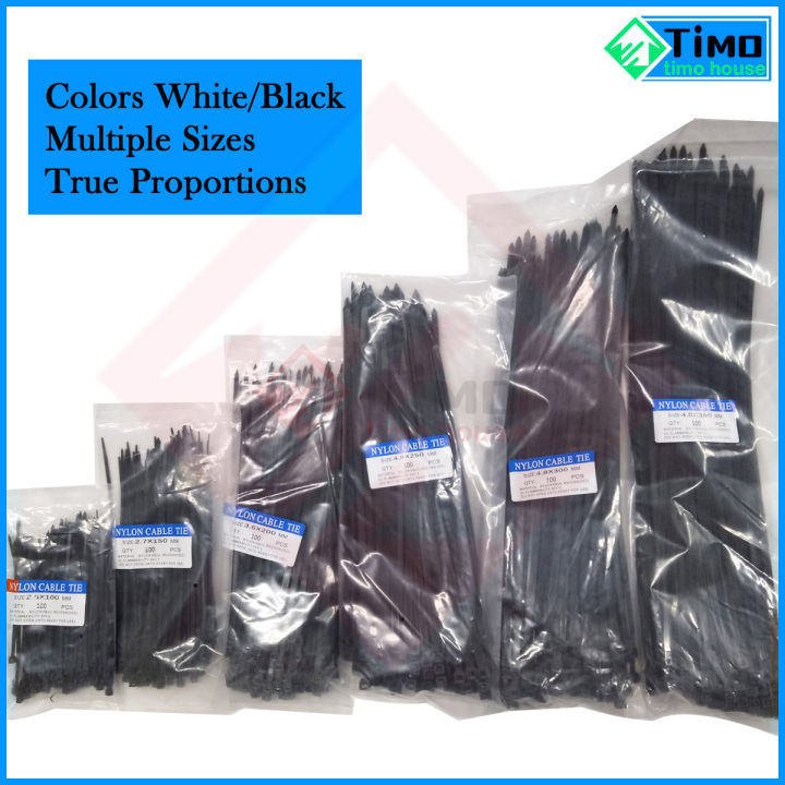 (100pcs) Nylon Cable Tie Nylon Tie 4/6/8/10/12/14inch white black ...