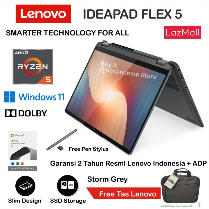 PROMO Lenovo Ideapad Flex 5 3XID 3YID AMD RYZEN 5 5500U 16GB 512GB SSD 14 INCH WUXGA 300NITS ...