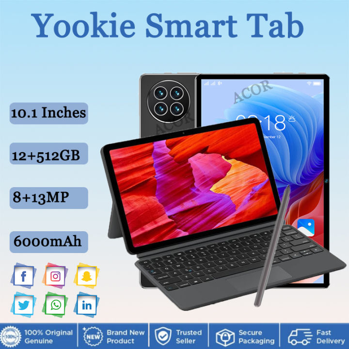 Yookie Smart Tab 12+256GB Tablet Dual Sim Card 10 inches Tablets ...