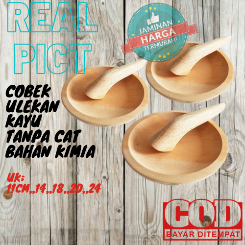 COBEK KAYU SATU SET 1 SET + ULEKAN COET MUTU | Lazada Indonesia