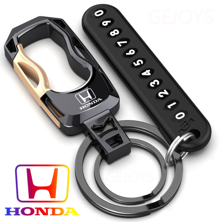 For HONDA Car metal leather keychain creative LOGO fashion car ...