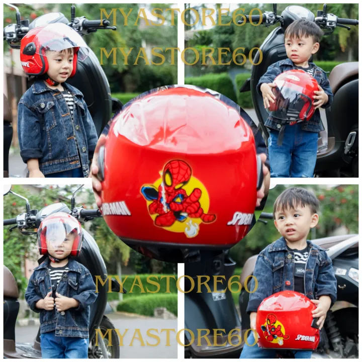 Helm Helem Anak Murah Caracter Karakter Spiderman Racing Usia 2 Tahun 3 ...