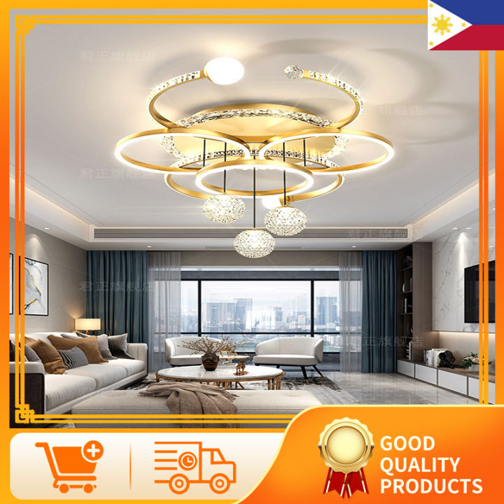 Modern for Living Room Chandelier Ceiling Light Tricolor crystal Lamp ...