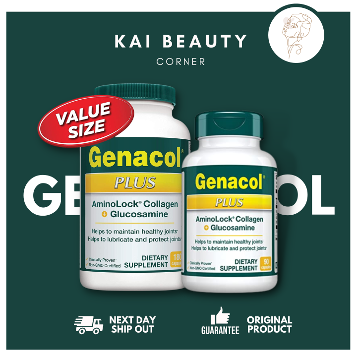 (kaibeauty) Genacol Plus AminoLock Collagen and Glucosamine 90 | 180 Capsules | Lazada PH