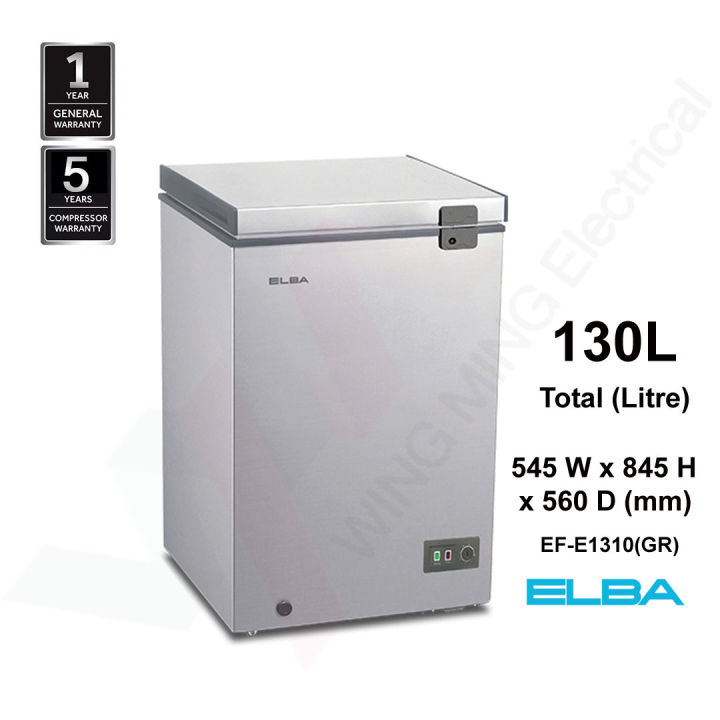 Elba 130L Chest Freezer Refrigerator 1 Door/Peti Ais Beku 1 Pintu ...