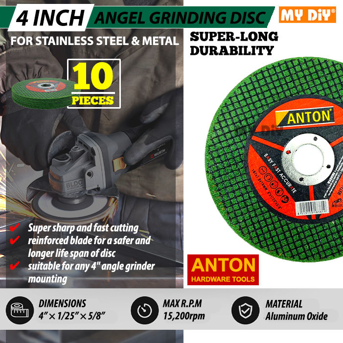 MYDIYHOMEDEPOT - ANTON 10PCS 4" STAINLESS STEEL METAL CUTTING DISC ...