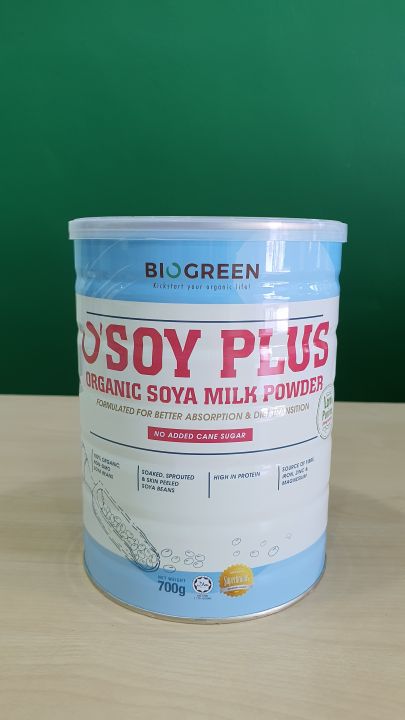 Biogreen O'Soy Plus No Added Cane Sugar Organic Soya Milk Powder ...
