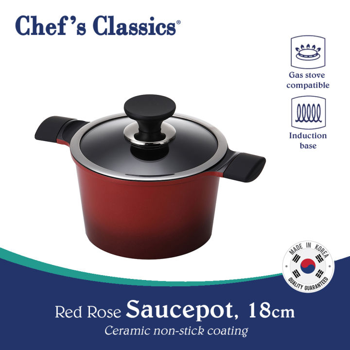 Chef's Classics Red Rose Ceramic Saucepot, 18cm | Lazada PH