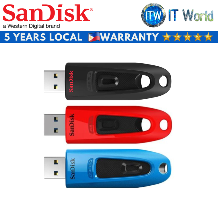 Itw | SanDisk 32GB Ultra USB 3.0 Flash Drive (Black | Red | Blue ...