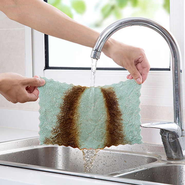 Kitchen Cloth Microfiber Kain Mengelap 抹布 Cleaning Cloth Dishcloth ...