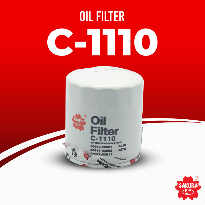 Sakura Oil Filter C1110 for Toyota Innova, Fortuner, Hiace, Hilux (2004 ...