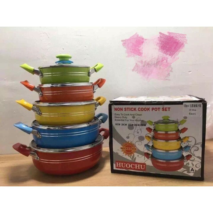 Non-stick Cookware 10-piece Set (Multicolor) Jc Elise | Lazada PH