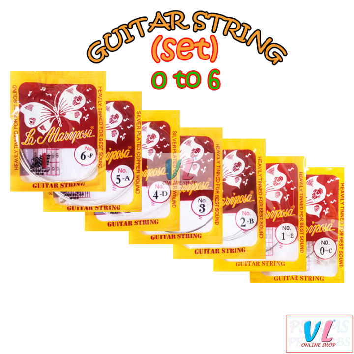 LA MARIPOSA GUITAR STRING SET (0 TO 6) (1 TO 6) FREE GUITAR PICK ...