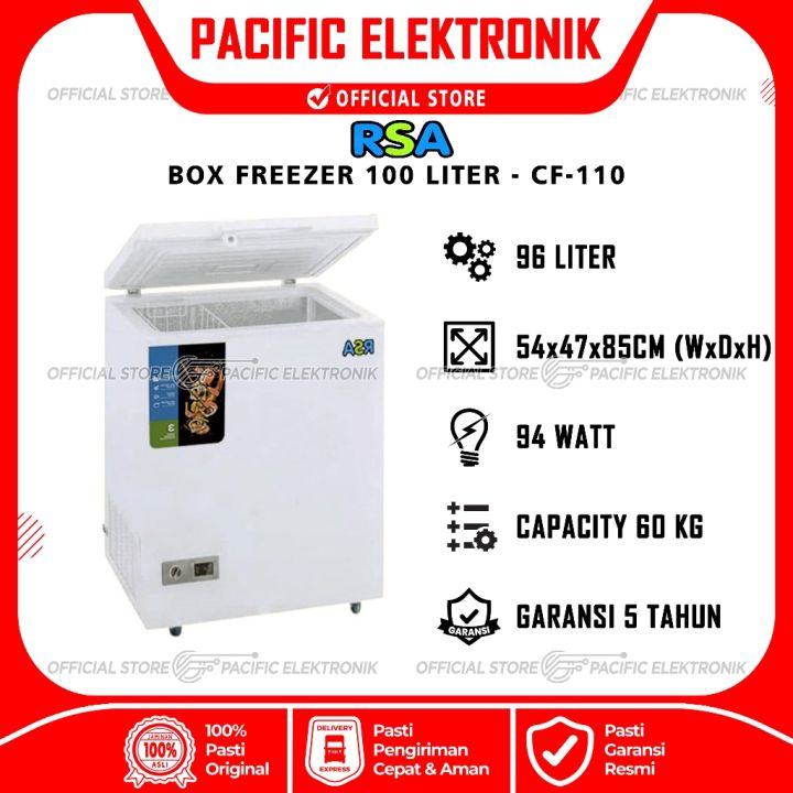 Chest Freezer RSA 100 Liter CF 110 / CF110 (Box Freezer RSA) | Lazada ...