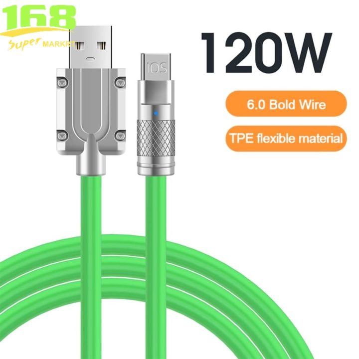 Super fast charging original USB liquid silicone cable metal 6A Type-C ...