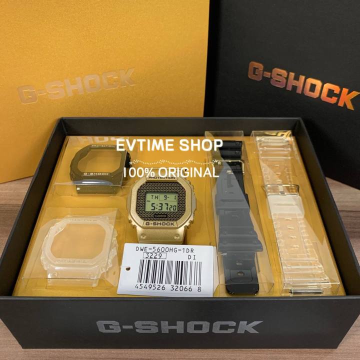 100% ORIGINAL CASIO G-SHOCK DWE-5600HG-1DR / DWE-5600HG-1 / DW-5600 gold chains and accessories ...