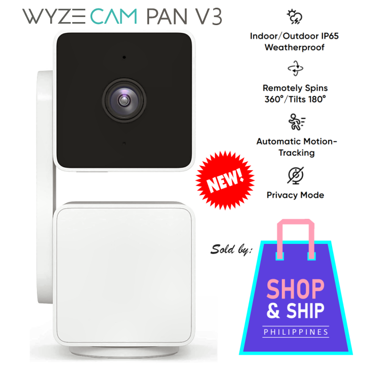 Wyze Cam Pan v3 Indoor or Outdoor IP65 Rated 1080p Pan, Tilt and ...