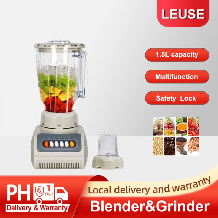 LEUSE 2 in 1 Blender with 1.5L Grinder 4 speed Multi-Functional Juicer ...