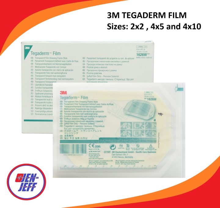 TEGADERM 3M TRANSPARENT FILM DRESSING 2x2 (1624W), 4x4 (1626W), AND ...