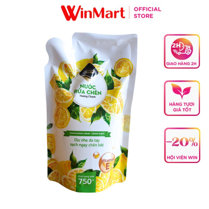 [Siêu thị WinMart] - Nước rửa chén WinMart Home chanh túi 750g | Lazada.vn