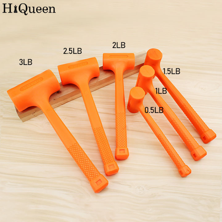 HiQueen Solid Hammer Dead Blow Mallet Orange Soft Rubber Unicast Hammer 0.5-2LB | Lazada