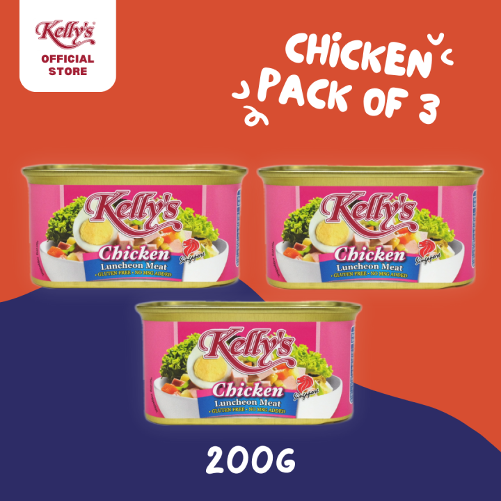 Kelly's Chicken Luncheon Meat Pack of 3 200g | Lazada PH