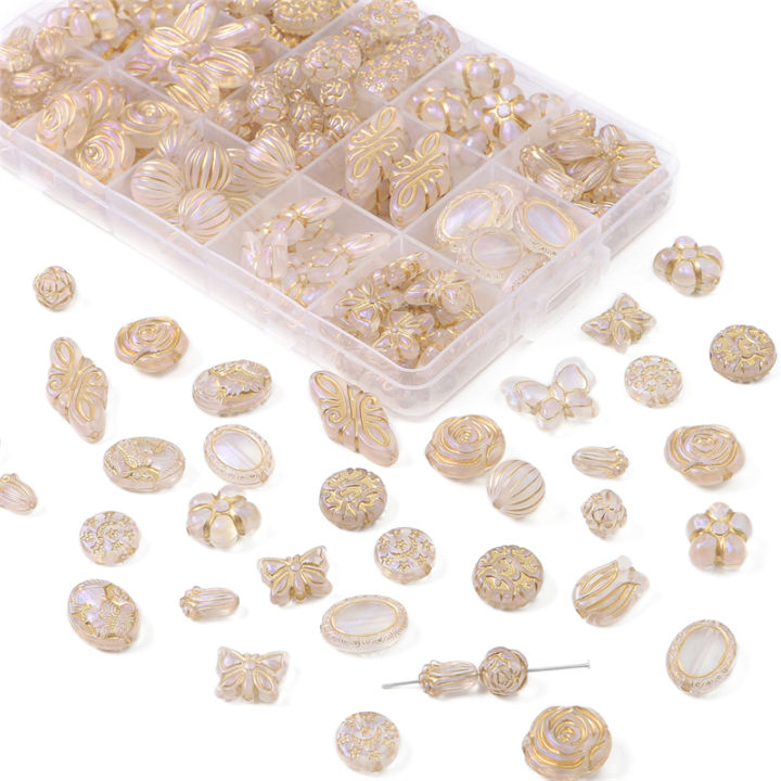 15-80Pcs Baroque Style Delicate Plastic Acrylic Gold Foild Butterfly ...