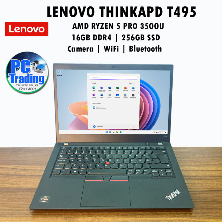 LENOVO THINKPAD T495 AMD RYZEN 5 PRO 16GB RAM DDR4 256SSD WIFI CAMERA ...