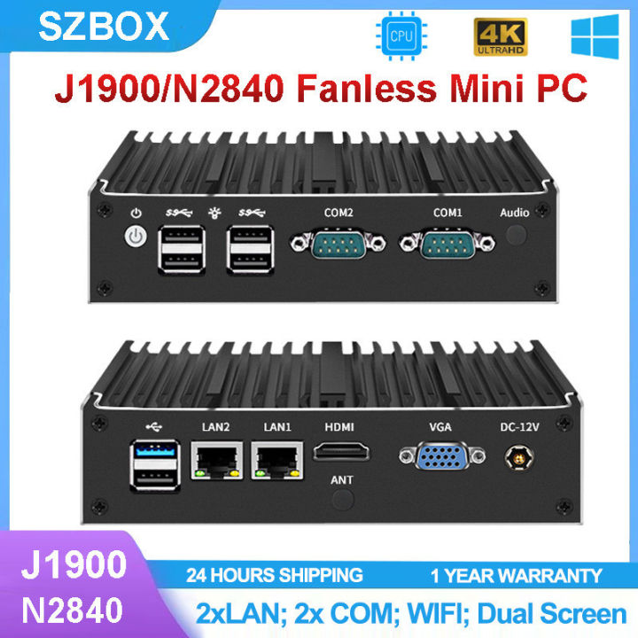 Industrial Fanless Mini PC Celeron J1900 N2840 Dual LAN 2*COM 1*VGA 6*USB Gigabi HD Embedded IoT ...