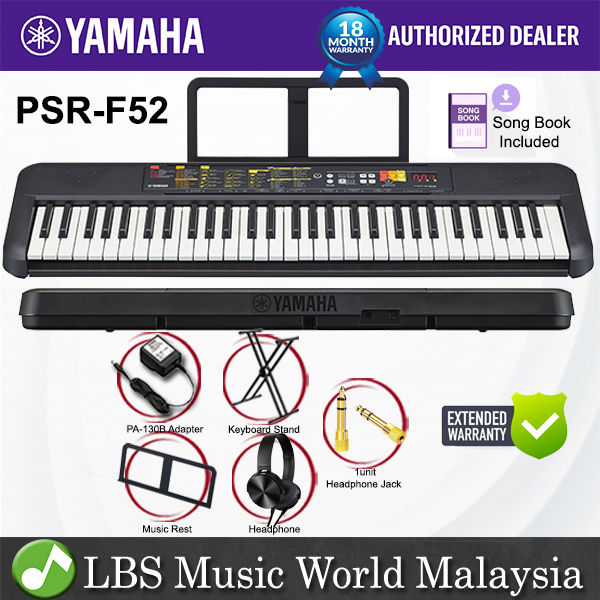 Yamaha PSR-F52 61 Keys Electronic Portable Keyboard with Piano Stand ...